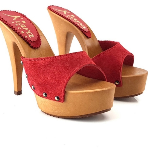 Kiara | Shoes | Kiara Red Suede Mules | Poshmark